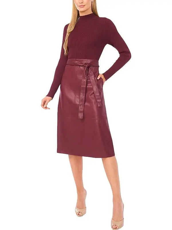 Ted Baker London Oneida Mixed Media Dress - Port