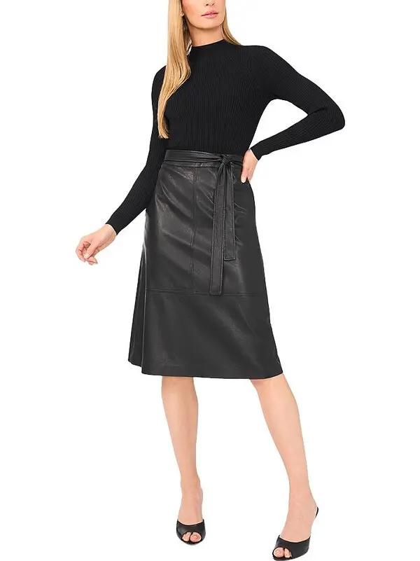 Ted Baker London Oneida Mixed Media Dress - Rich Black