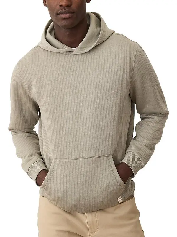 Marine Layer Corbet Ribbed Hoodie - Taupe