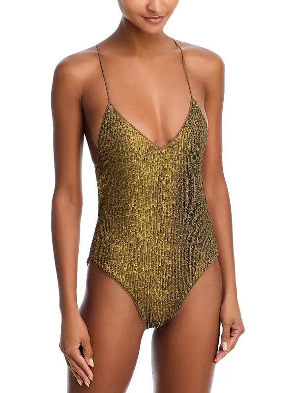 Norma Kamali Low Back Slip Mio One Piece Swimsuit - Bark