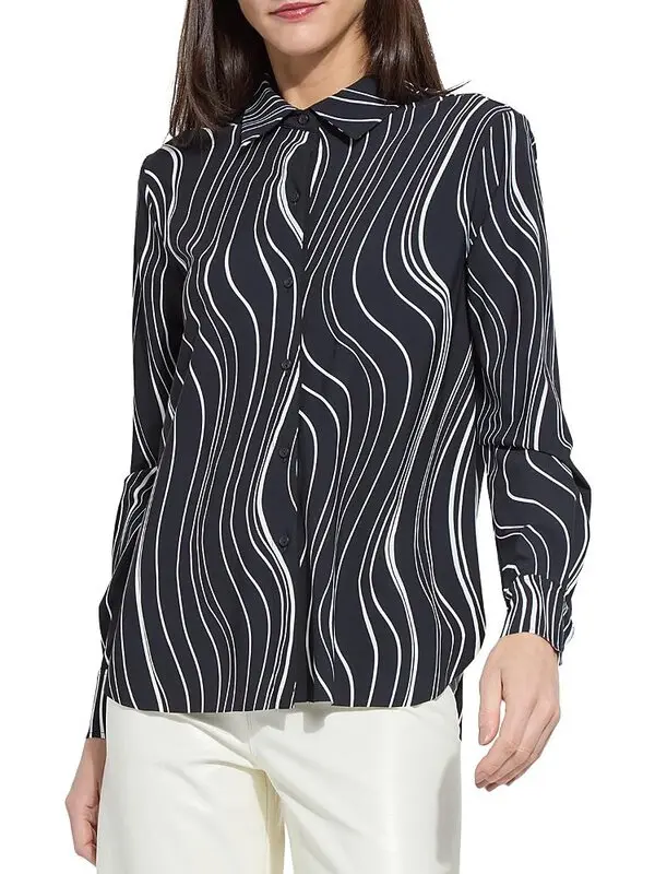 Lyssé Connie Slim Shirt - Undulating Line