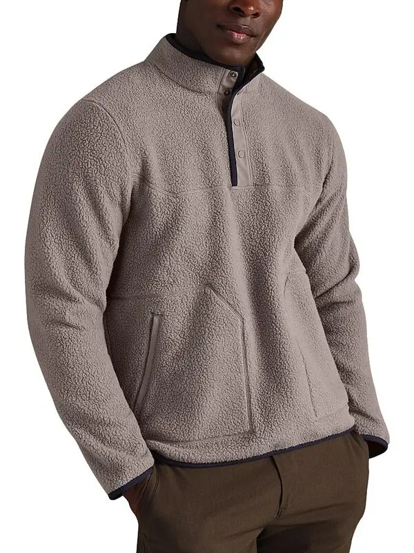 RHONE Fairbanks Quarter Snap Sweater - Foggy Taupe