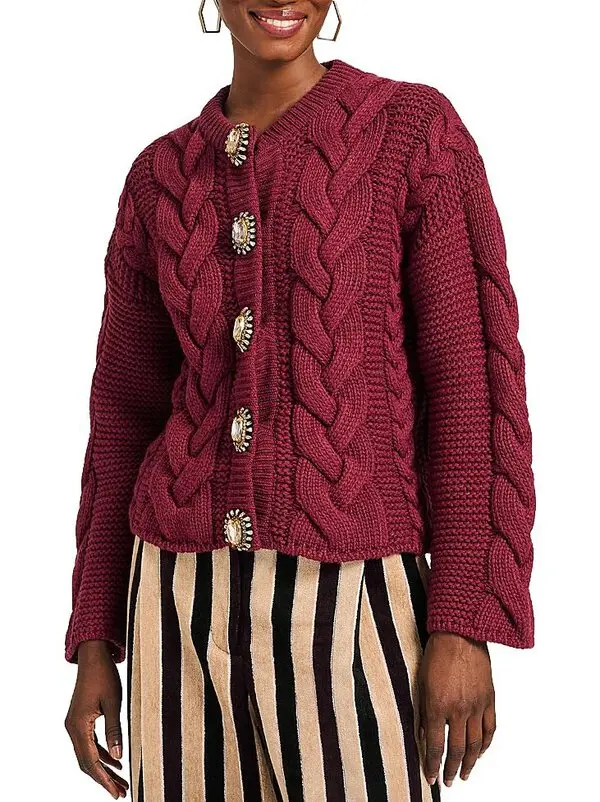 La DoubleJ Portrait Cardigan - Solid Burgundy