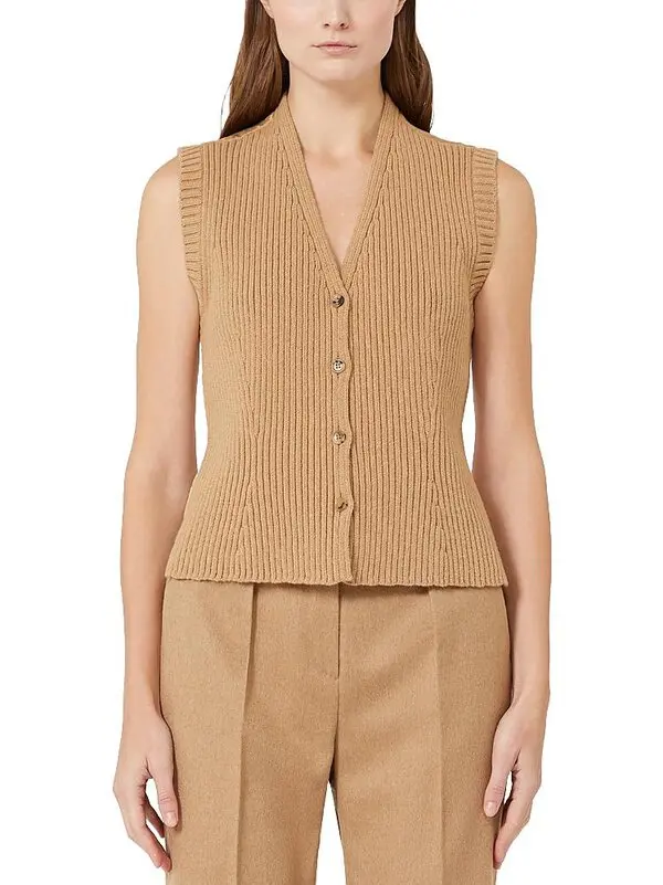Max Mara Madre Knit Vest - Camel