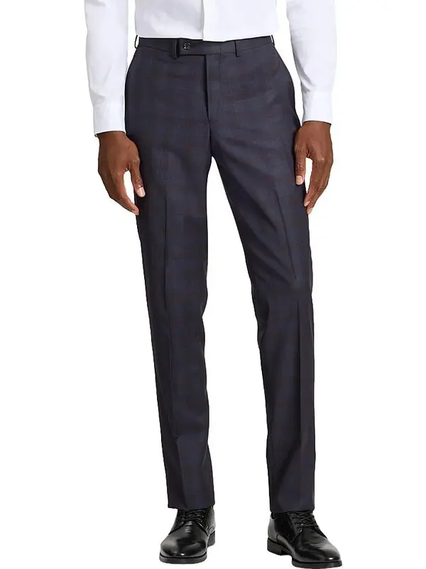 Ted Baker London Plaid Modern-fit Suit Pants - Navy/wine