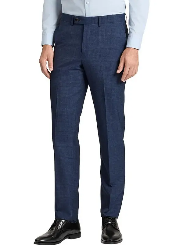 Ted Baker London Wright Plaid Modern Fit Suit Pants - Blue