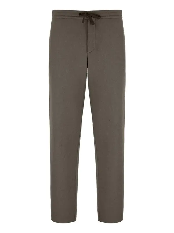 Canali Chinos In Double Wool - Grey