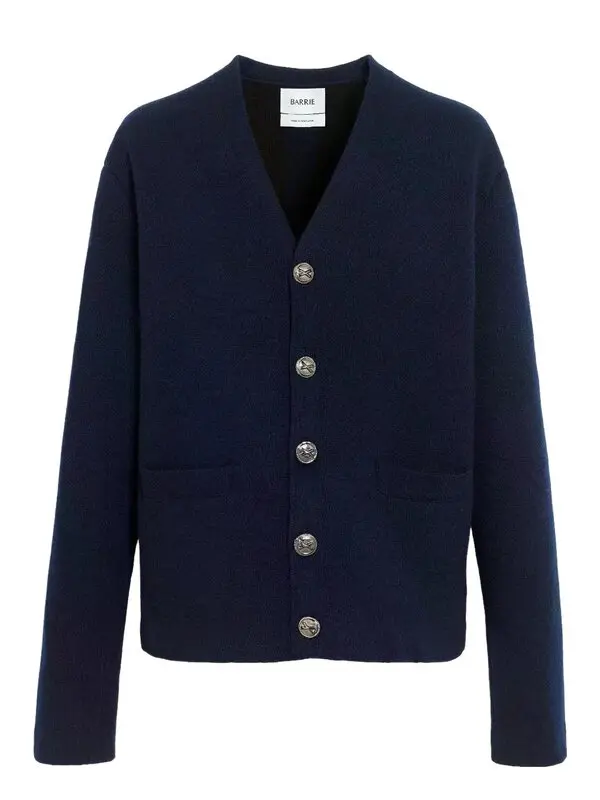 BARRIE V-neck Button Cardigan - Blue