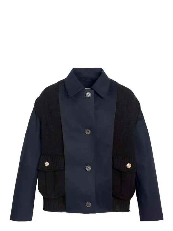 BARRIE Cashmere-paneled Cotton Raincoat - Blue