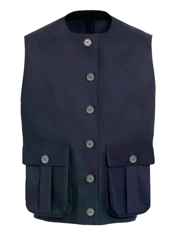 BARRIE Button-fastening Pocket Jacket - Blue