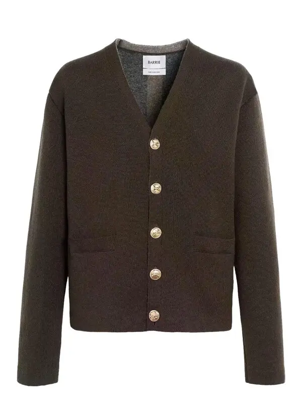 BARRIE V-neck Cashmere Cardigan - Brown
