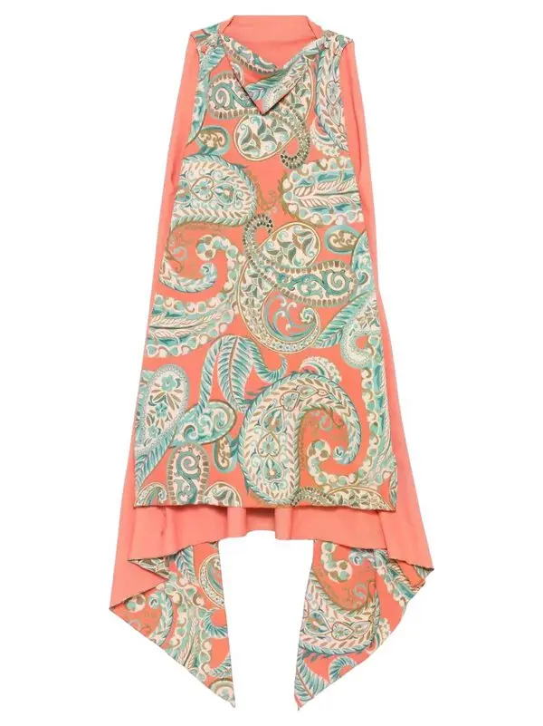 Etro Paisley-print Midi Dress - Orange