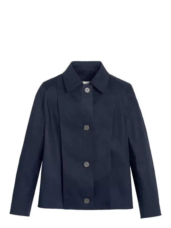 BARRIE Button-fastening Cotton Raincoat - Blue