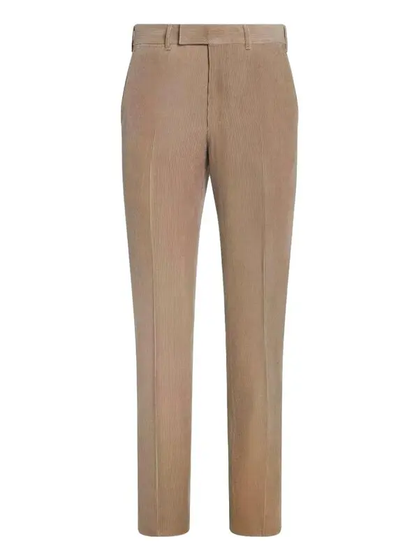 Zegna Corduroy Straight Leg Pants - Neutrals