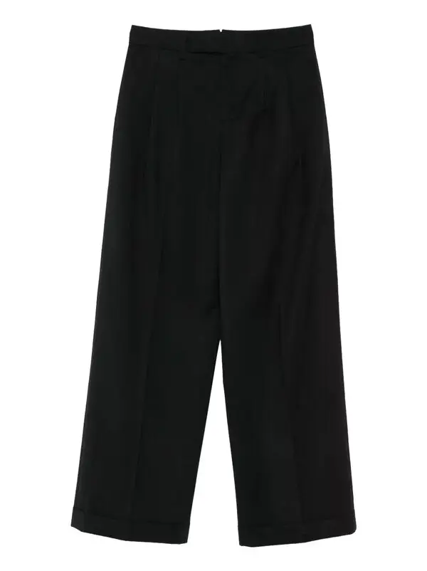 BRIGLIA 1949 Pleated Turn-up Trousers - Black