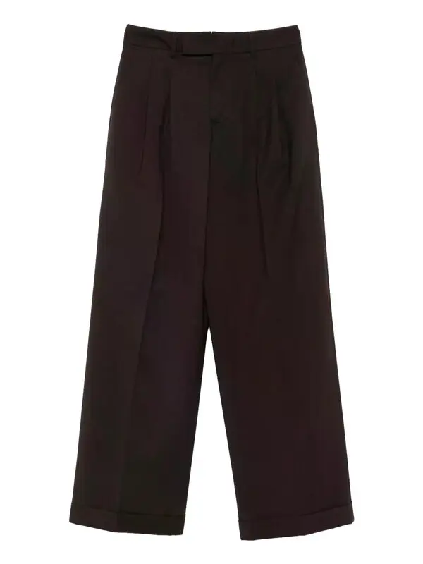 BRIGLIA 1949 Pleated Turn-up Trousers - Brown