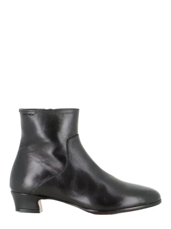 ALEXANDER HOTTO 35mm Zip-up Leather Ankle Boots - Black