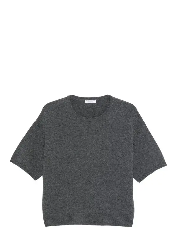 Majestic Filatures Mélange-effect Knitted T-shirt - Grey