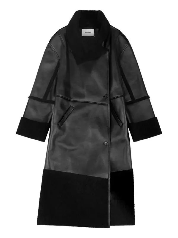 ENTIRE STUDIOS Shearling Long Coat - Black