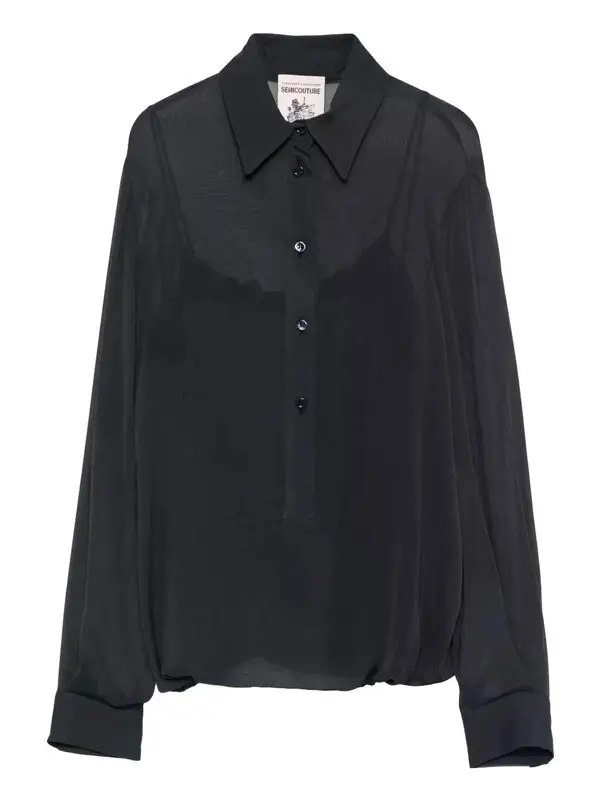 SEMICOUTURE Buttoned Shirt - Black