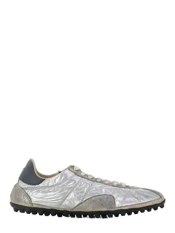 MAISON MARGIELA Textured Lace-up Sneakers - Silver