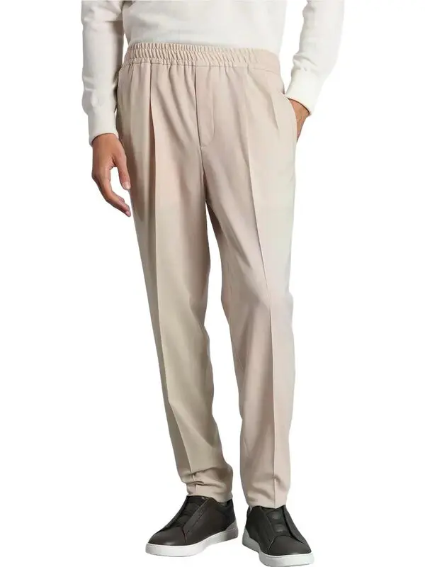 Zegna Pleated Front Trousers - Neutrals