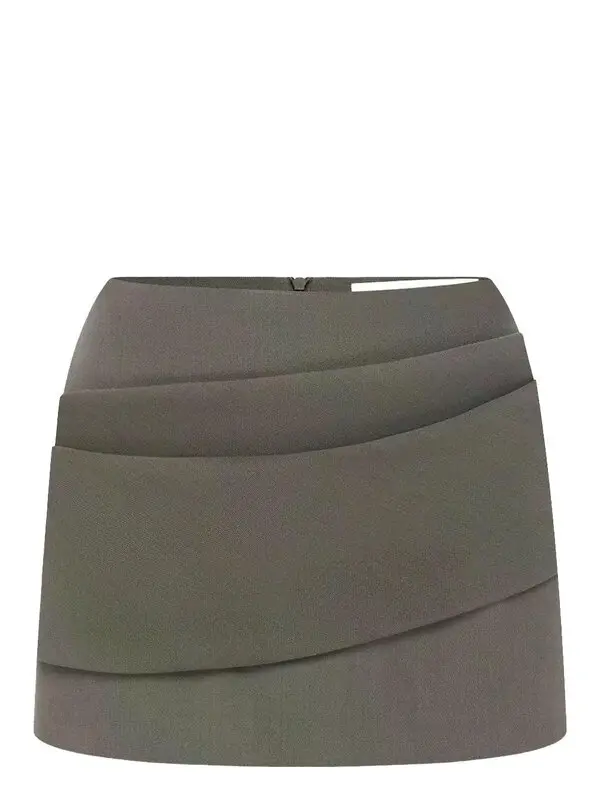 Alex Perry Asymmetric Draped Mini Skirt - Grey