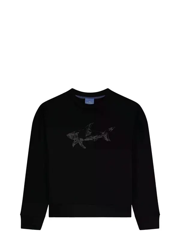 Paul & Shark Shark-print Cotton Sweatshirt - Black