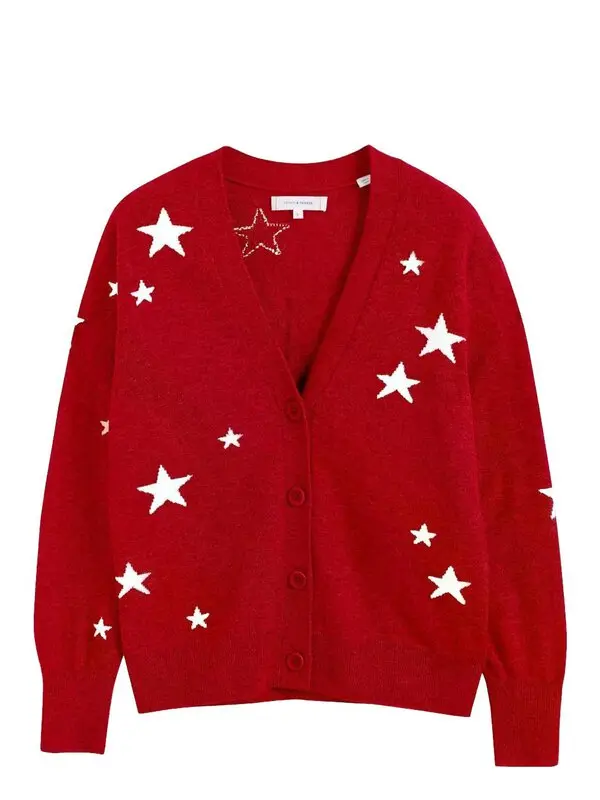Chinti & Parker Star-motif Cardigan - Red