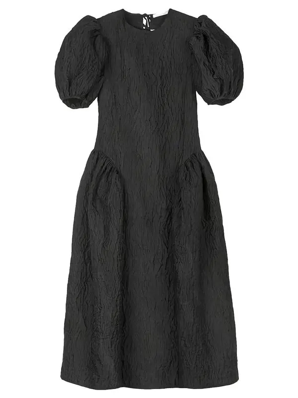 Cecilie Bahnsen Matelassé Puff-sleeve Bali Dress - Black