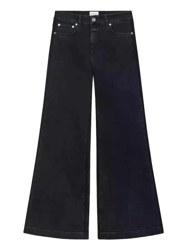 Closed Logo-patch Flared Jeans - Black