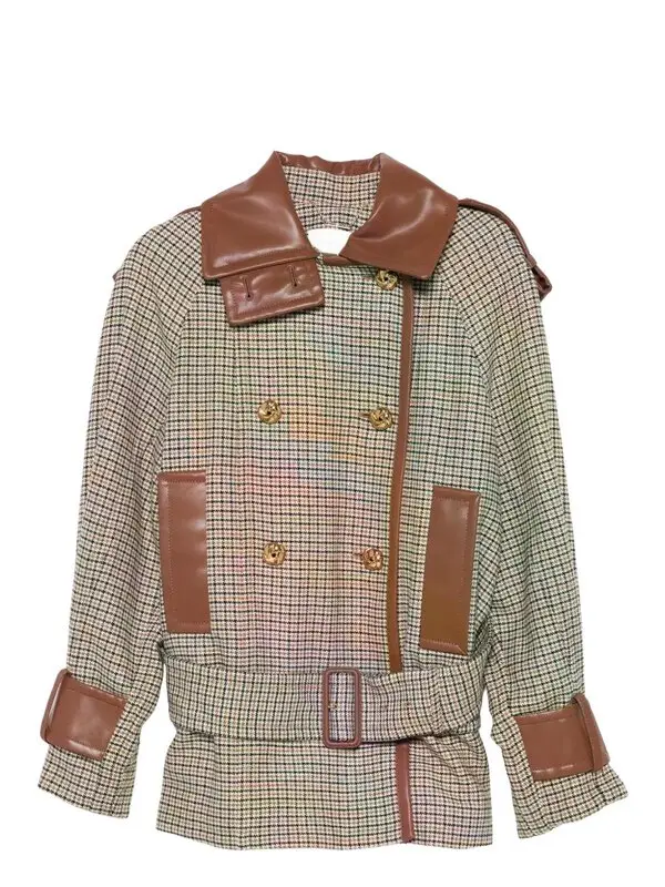 Zimmermann Checked Belted Jacket - Neutrals