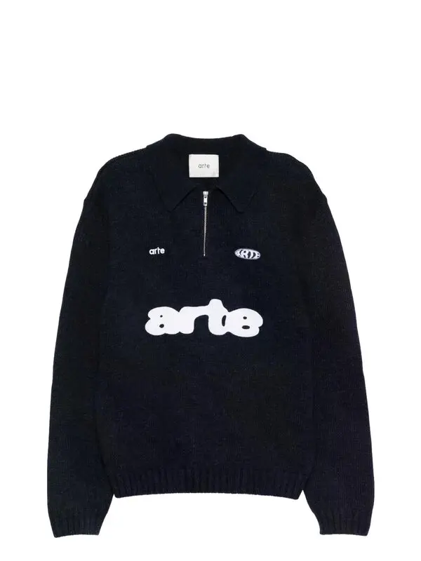 ARTE ANTWERP Logo-patch Polo Shirt - Blue