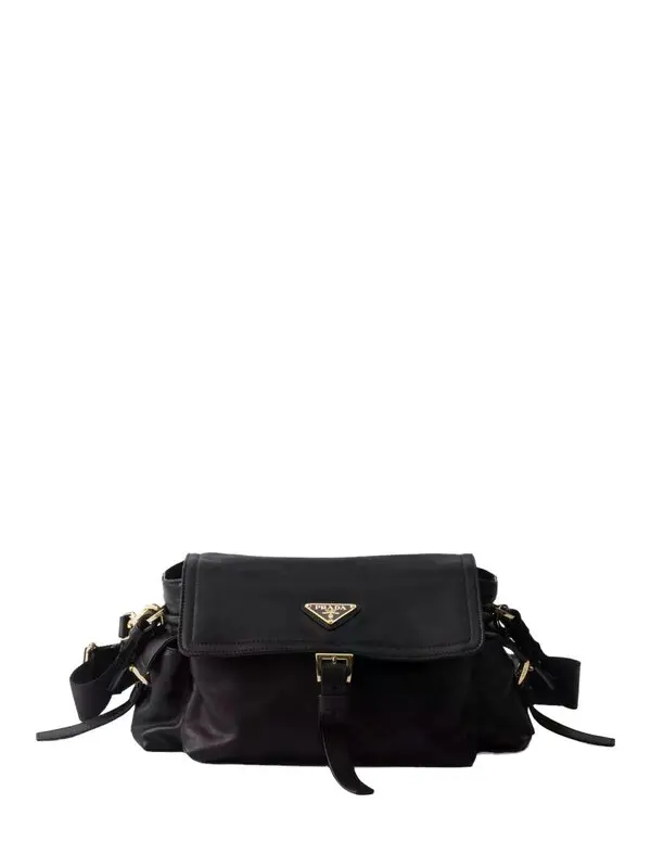Prada Explore Leather Shoulder Bag - Black