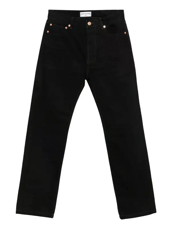 Balenciaga Logo-patch Jeans - Black