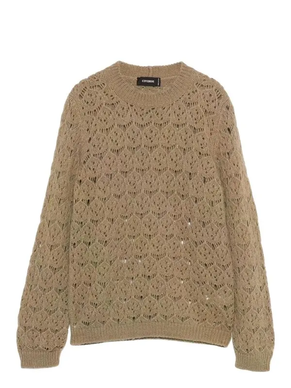 CIVIDINI Openwork Knitted Sweater - Brown