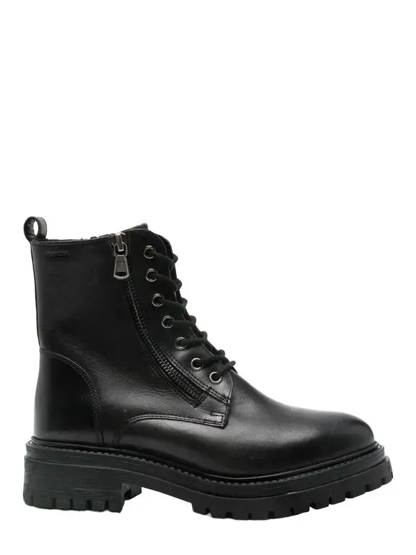 Geox Zip-up Combat Boots - Black