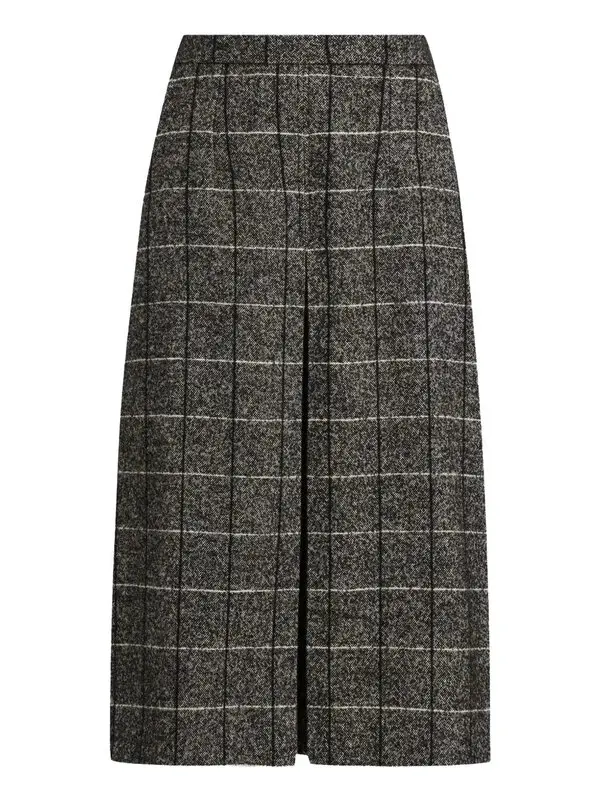 Dolce & Gabbana Checked Pleated Midi Skirt - Grey