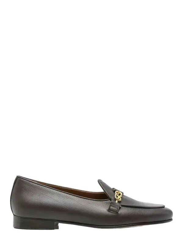 EDHEN MILANO Chain-link Leather Loafers - Brown