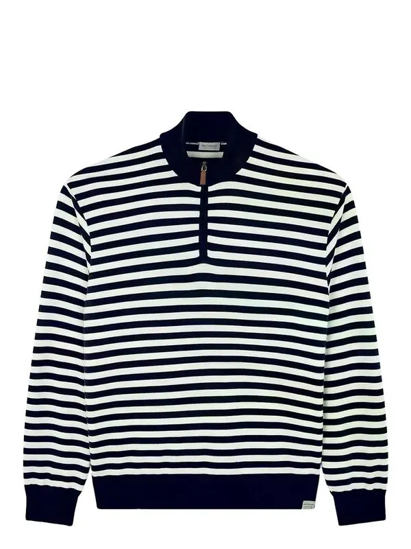 Paul & Shark Striped Half-zip Sweater - Blue