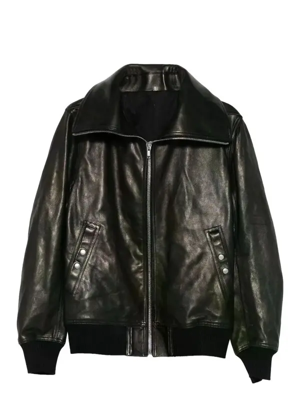 Rick Owens Leather Zip-up Jacket - Black