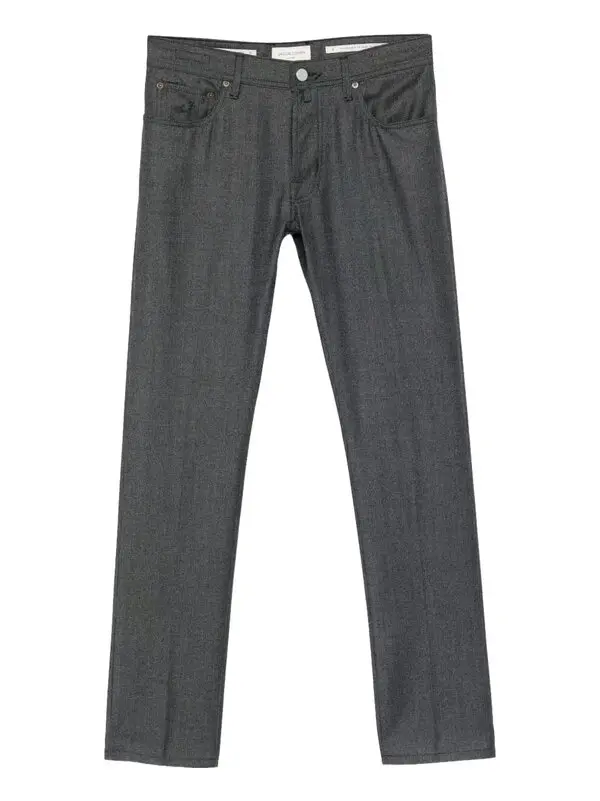 Jacob Cohen Virgin Wool Straight-leg Trousers - Grey
