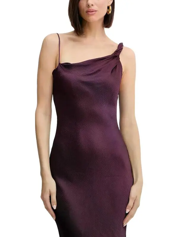 TWINSET Twisted One-shoulder Maxi Dress - Purple
