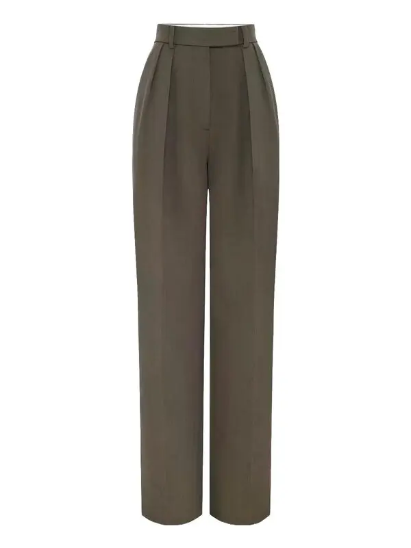 Alex Perry Pleated Trousers - Green