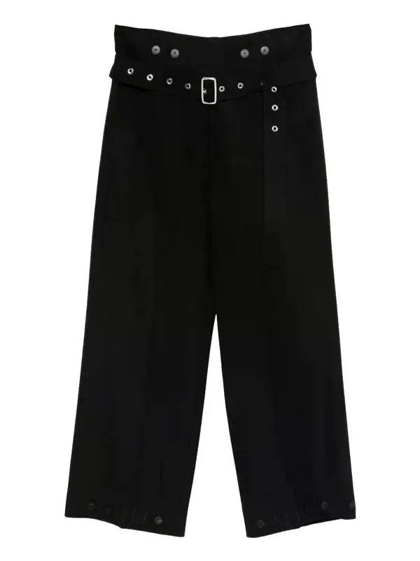 Seafarer Belted Wide-leg Trousers - Black
