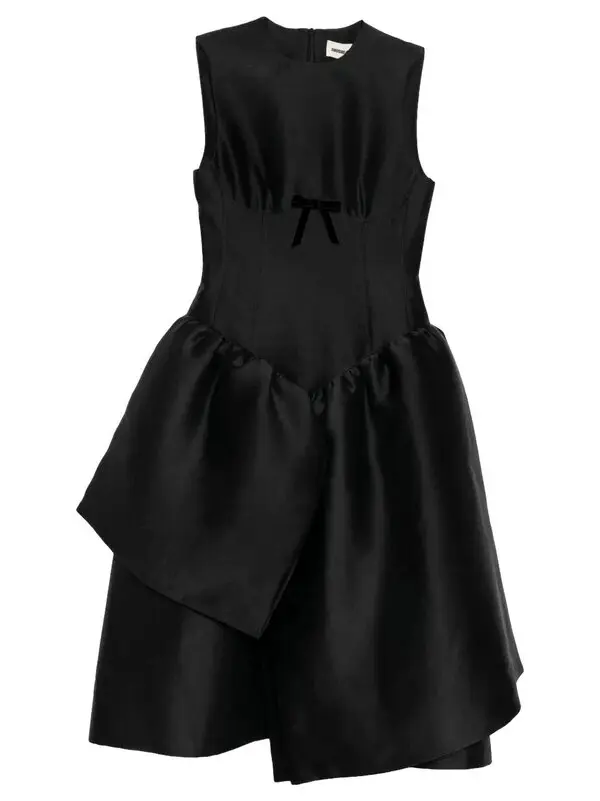 SHUSHU/TONG Smocked Panel Sleeveless Dress - Black