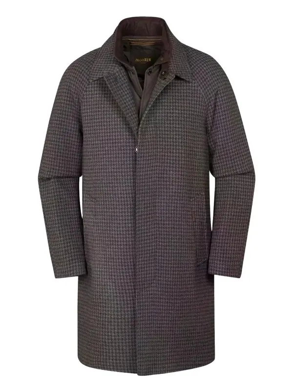 MOORER Marden-h-pp Houndstooth Coat - Grey