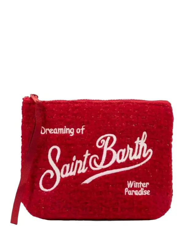 MC2 SAINT BARTH Embroidered Zip Pochette - Red