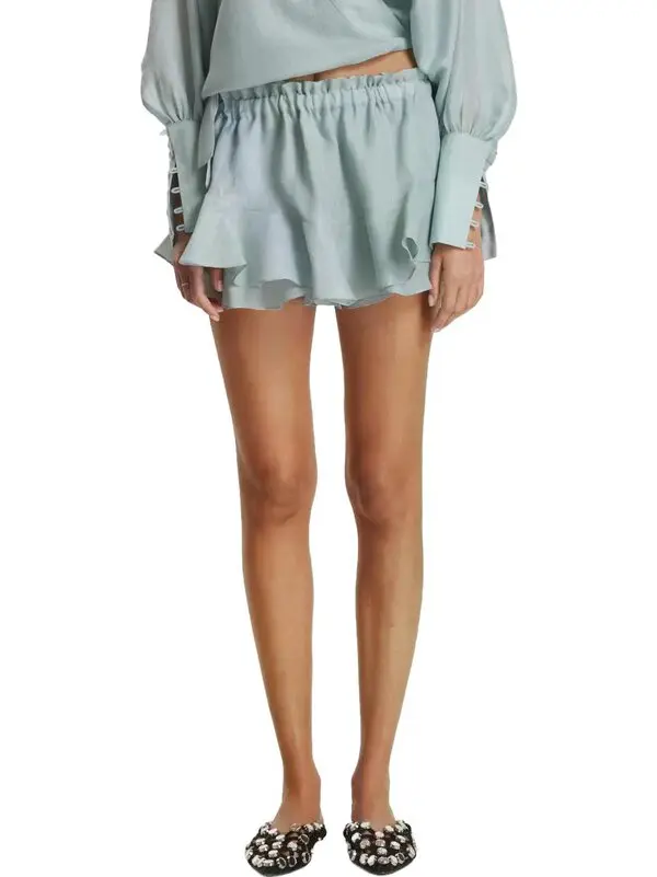 PNK Ruffled Shorts - Blue