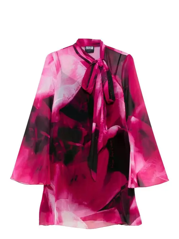 Versace Printed Tie-neck Blouse - Pink